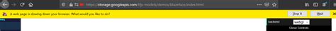 unresponsive script error when using tensorflow js in firefox add on · issue 3014 · tensorflow