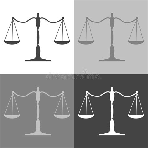 Balance Scale Vector Icon Cartoon Style On White Isolated Background