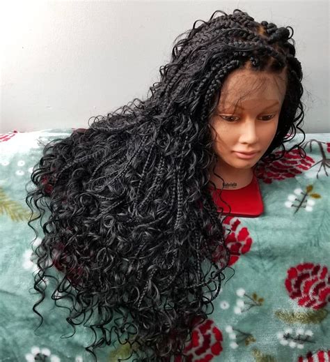 Fully Hand Braided Handmade Customized Goddess Box Braids Made With A Full Lace Wig And Human