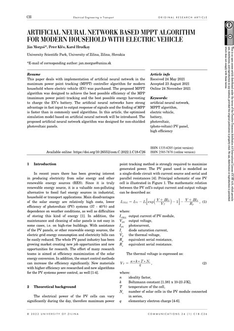 pdf artificial neural network based mppt algorithm for modern household with electric vehicle