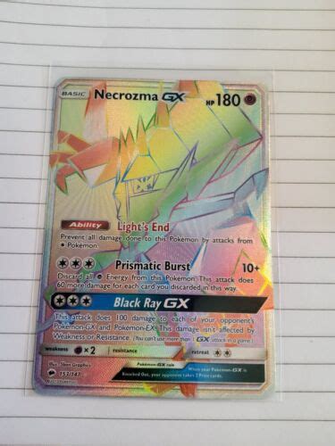 Necrozma Gx Rainbow Secret Rare Pokemon Tcg Burning Shadows Nm