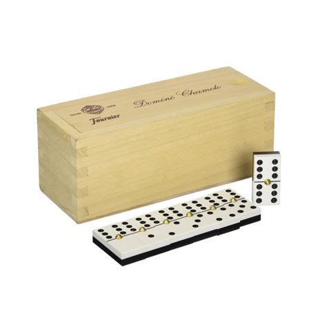 Domino Chamelo Fournier Ficha Celuloide En Caja De Madera Deskidea