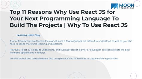 ppt why use reactjs top 11 reason to choose react js for project development powerpoint