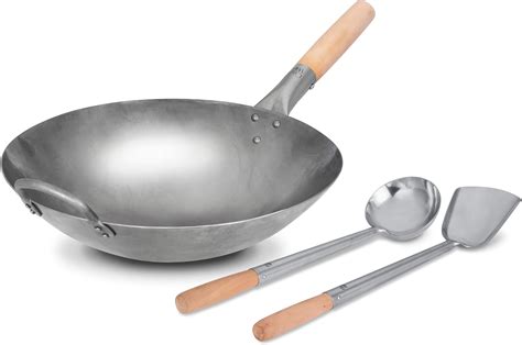 Amazon Craft Wok 14 Inch Wok With Ladle And Spatula Carbon Steel