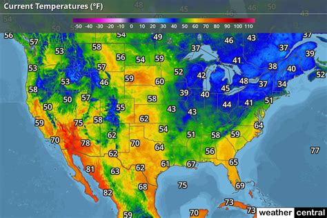 Temperature Map Of Usa Printable Map Of Usa