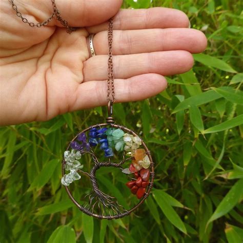 Pendentif Arbre De Vie Harmonie Chakras En Pierres Naturelles