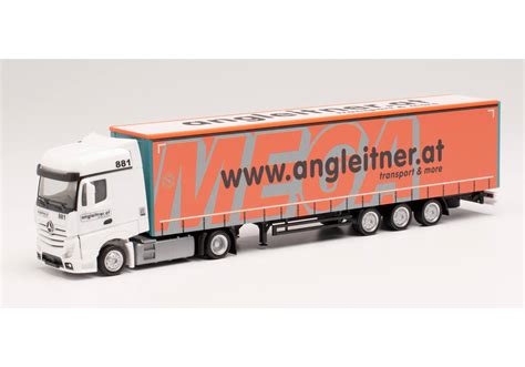 Herpa MB Actros 18 Bigspace Jumbo Gardinenplanen Sattelzug Angleitner