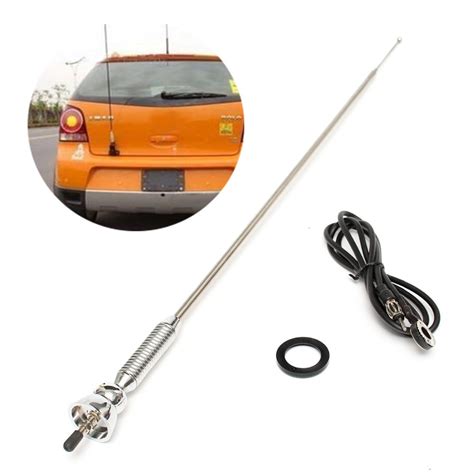 Universal Chrome Metal Car Aerial Roof Fender Booster Antenna FM AM