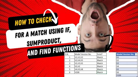Excel Formula Tutorial How To Check For A Match Using If Sumproduct