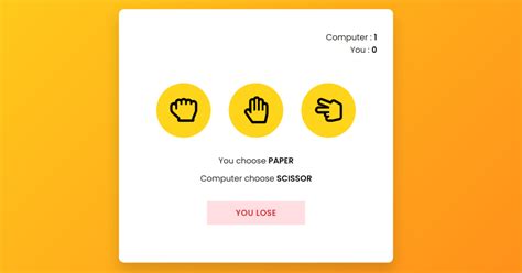 Rock Paper Scissors Game Using HTML CSS JavaScript