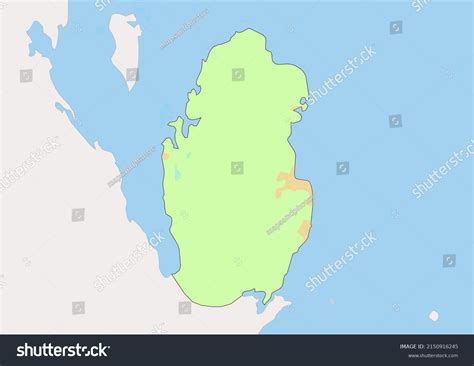 High Detailed Vector Qatar Physical Map Stock Vector Royalty Free