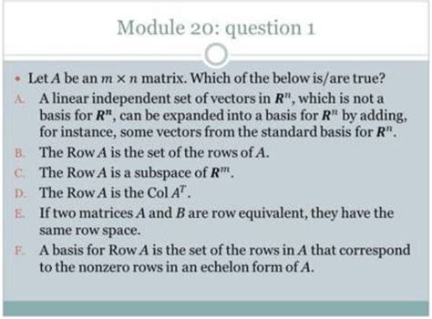 solved module 20 question 1 let a be an mxn matrix which
