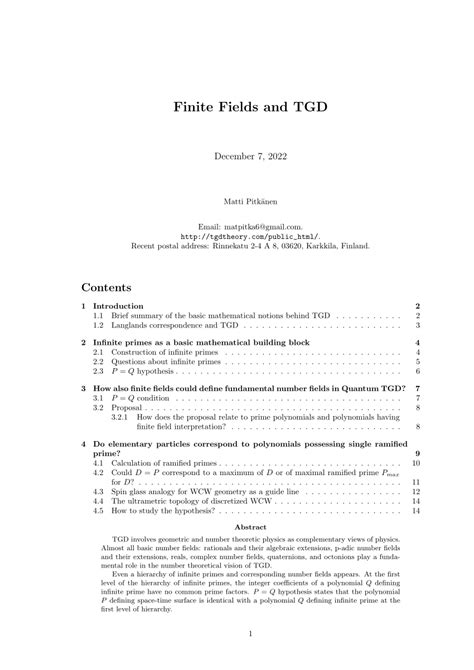 pdf finite fields and tgd