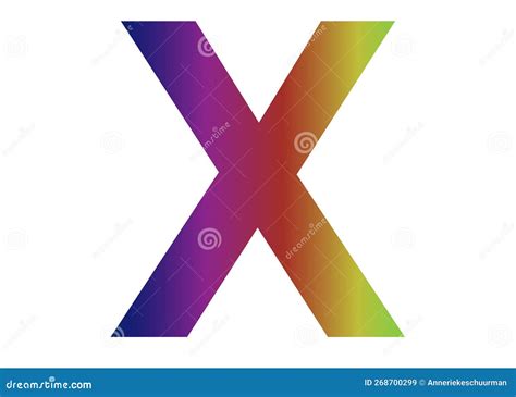 Letra X Del Alfabeto Hecho Con Colores Del Arcoiris Stock De