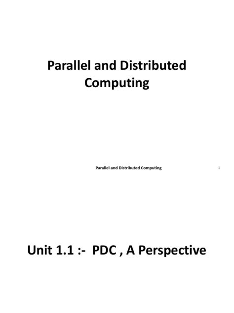 parallel and distributed computing pdf parallel computing computational complexity theory
