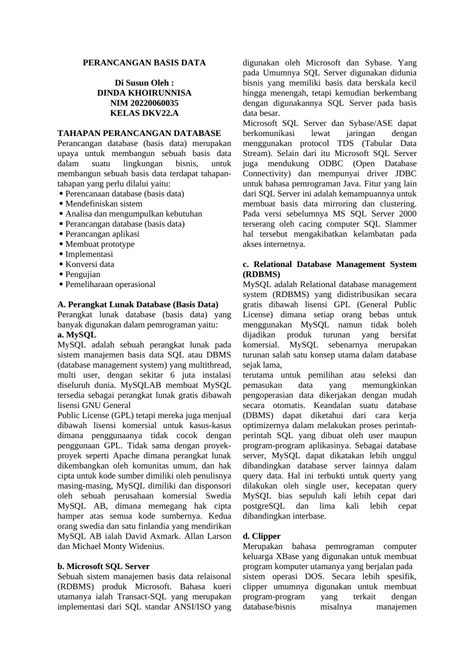 Pdf Perancangan Basis Data