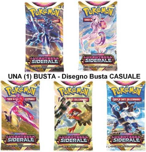 Pokemon LUCENTEZZA SIDERALE 1 Busta Bustina IN ITALIANO 10 Carte Spada