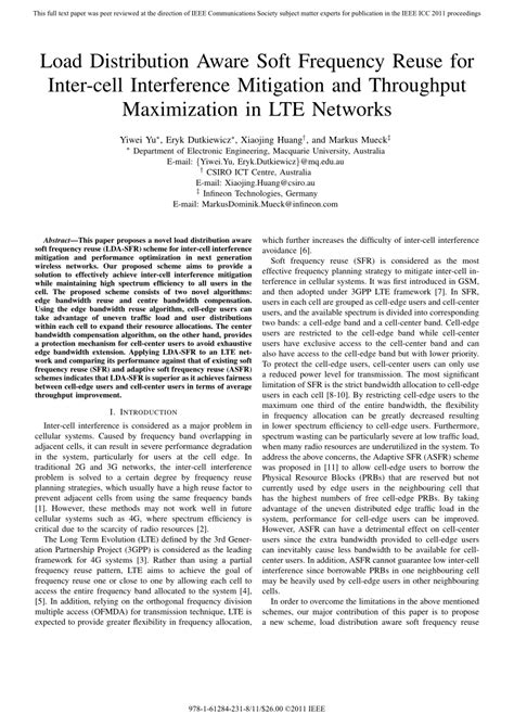 pdf load distribution aware soft frequency reuse for inter cell interference mitigation and