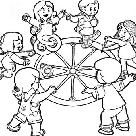 7 Desenhos de Crianças Brincando de Roda