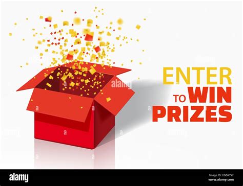 Box Exploision Blast Open Red T Box And Confetti Enter To Win Prizes Win Lottery Quiz