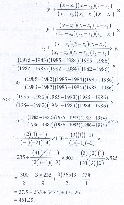 Exercise Interpolation Problem Questions With Answer Solution