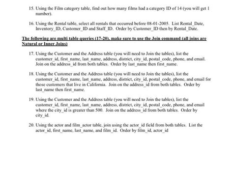 sql homework using mysol assignment 4 cop3703