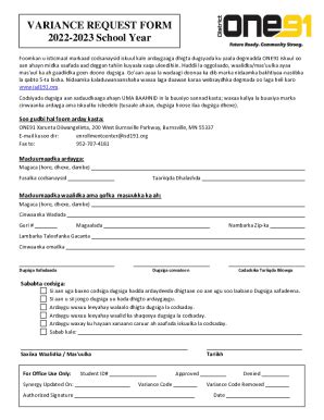 Fillable Online VARIANCE REQUEST FORM 2022 2023 School Year Fax Email