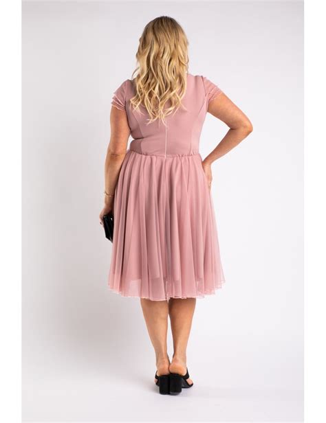 Tiulowa Elegancka Sukienka LAPRIM Swanson Na Wesele Plus Size Rozmiar