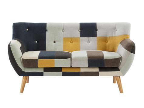 Canapés 3 places et 2 places en tissu patchwork style scandinave SERTI II