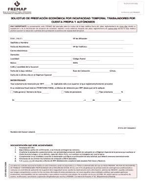 Completable En línea SOLICITUD DE PRESTACI N ECON MICA POR INCAPACIDAD