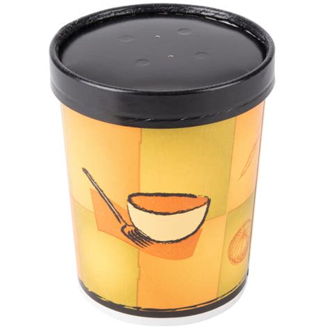 Huhtamaki 71853 Streetside Print 32 Oz Double Poly Paper Soup Hot