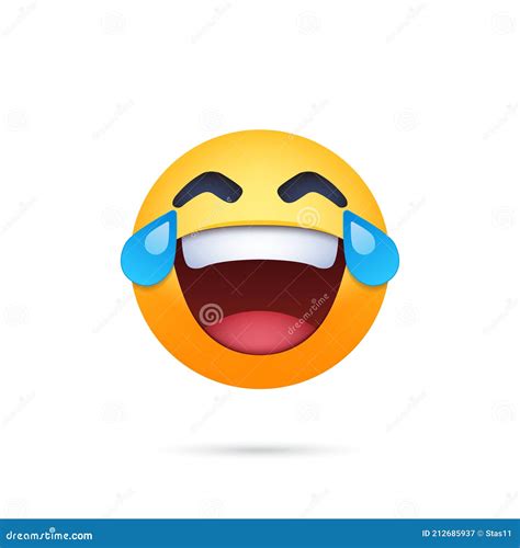 Face With Tears Of Joy Emoticon Reaction In Social Media Isolated