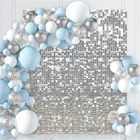Amazon Silver Shimmer Wall Backdrop Panels 6ftx4ft Glitter