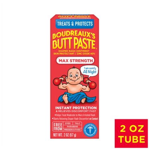 Boudreaux S Butt Paste Max Strength Diaper Rash Cream Ointment 2 Oz