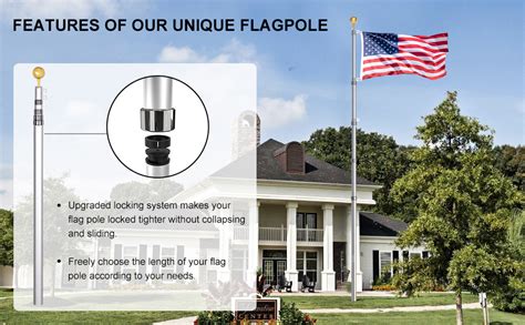 Amazon Ffily Flag Pole For Outside In Ground Ft Heavy Duty