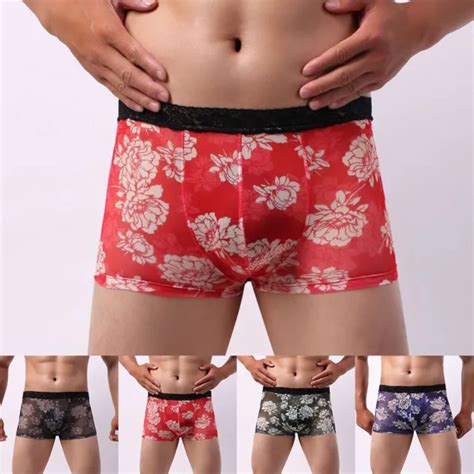 SLIPS BOXER EN Maille S Che Sexy Pour Hommes Poche Pure Sous V Tements