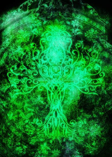Rbol Del S Mbolo De La Vida En El Fondo Estructurado Yggdrasil Stock