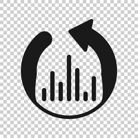 Premium Vector Growing Bar Graph Icon In Flat Style Increase Arrow
