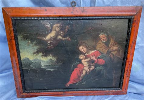 Proantic Tableau Le Repos De La Sainte Famille Fuite En Gypte