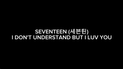 SEVENTEEN 세븐틴 I DON T UNDERSTAND BUT I LUV YOU Hangul Lyrics YouTube