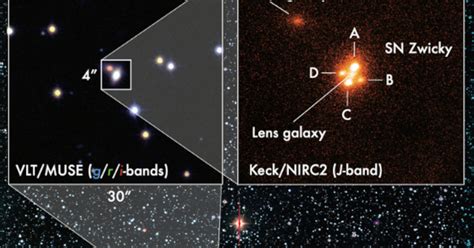 重力レンズによって4つに分裂して見えた遠方の超新星をとらえた アストロピクス