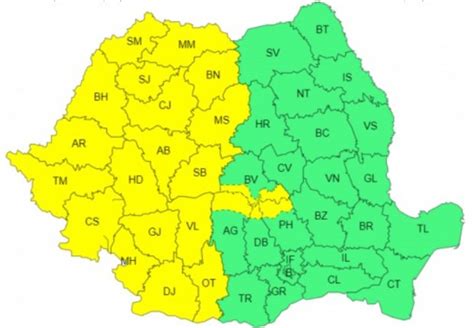 Avertizare meteo ANM de vreme rea București și alte 19 județe sunt