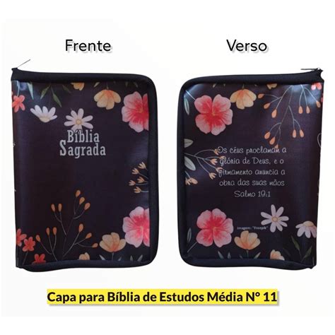 Capa para Bíblia de Estudos Grande nº 11 Modelo Floral Shopee Brasil