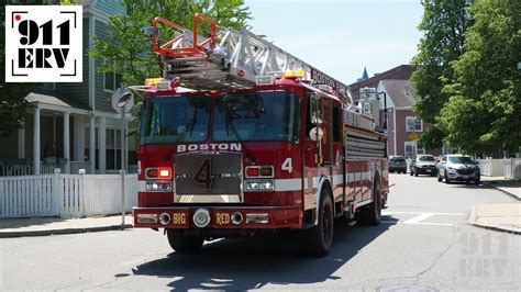 Boston Fire Truck Responding Ladder Youtube