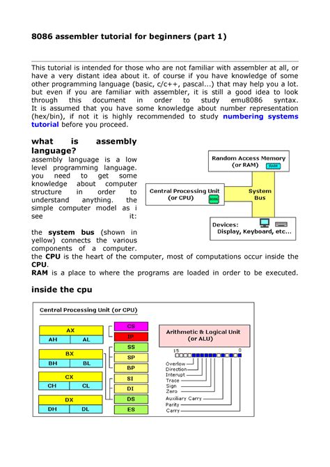 8086 assembly language 8086 assembler tutorial for beginners part 1 this tutorial is