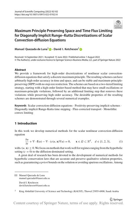 maximum principle preserving space and time flux limiting for diagonally implicit runge kutta