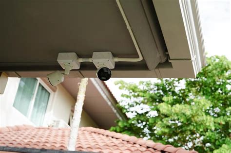 Sistema de cámara de seguridad cctv al aire libre en casa privada o