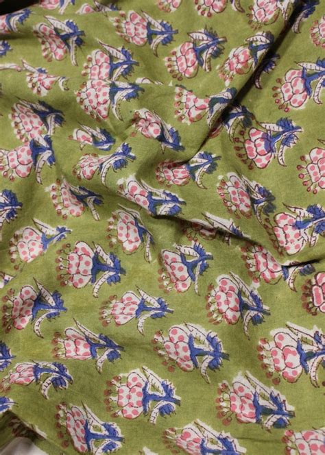 Best Floral Hand Block Print Fabric Natural Thick Indian Art Etsy