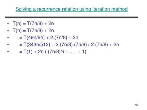 algorithms recurrences ppt download