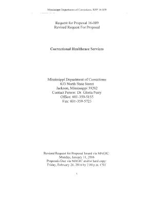 Fillable Online Srm Magic Ms Request For Proposal 16 009 Correctional